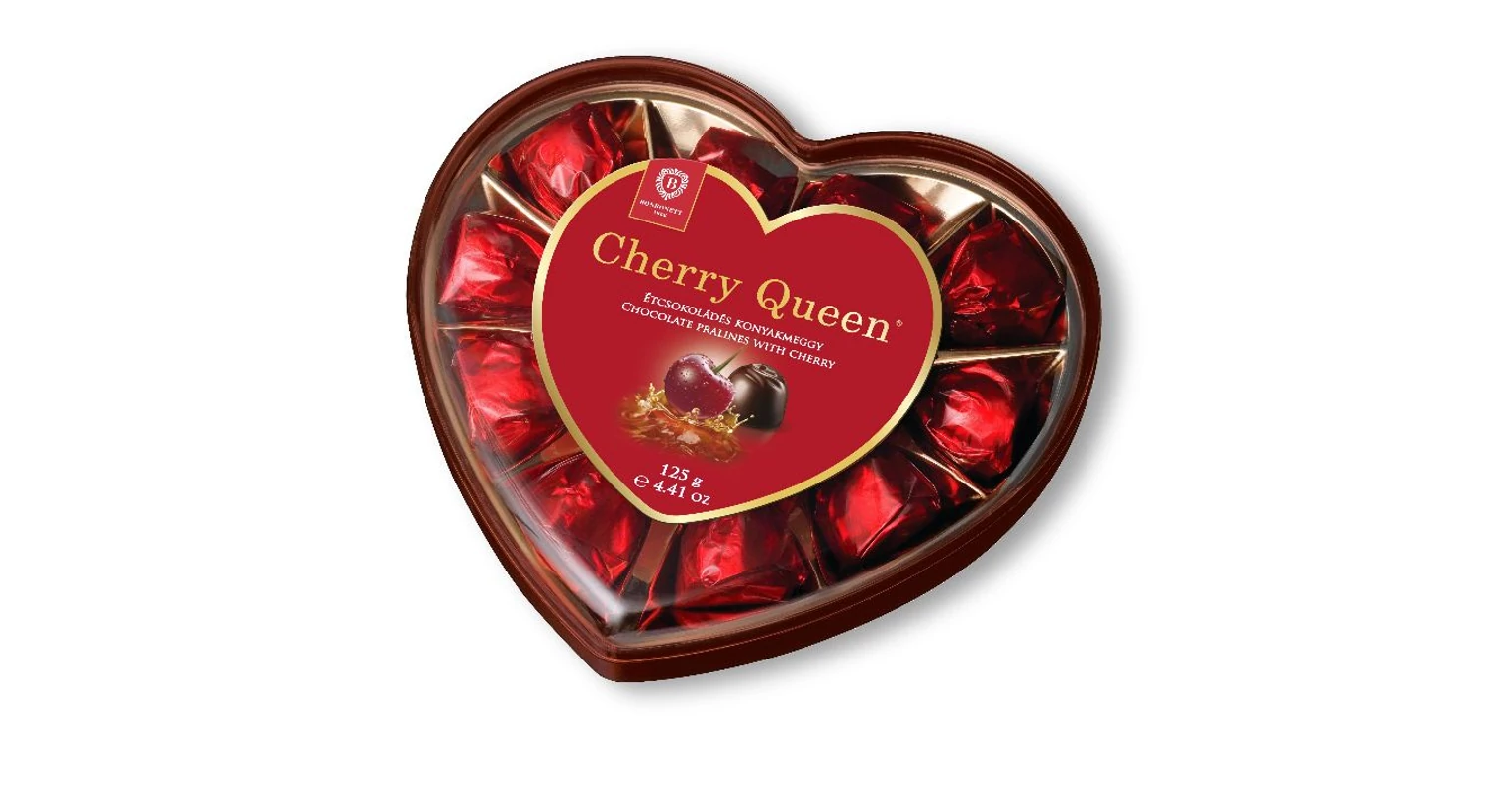 CHERRY QUEEN SZÍV 122GR KONYAKMEGGY - BONBONETTI - Édesség nagyker Eger - Első Édes Magyar Kft.