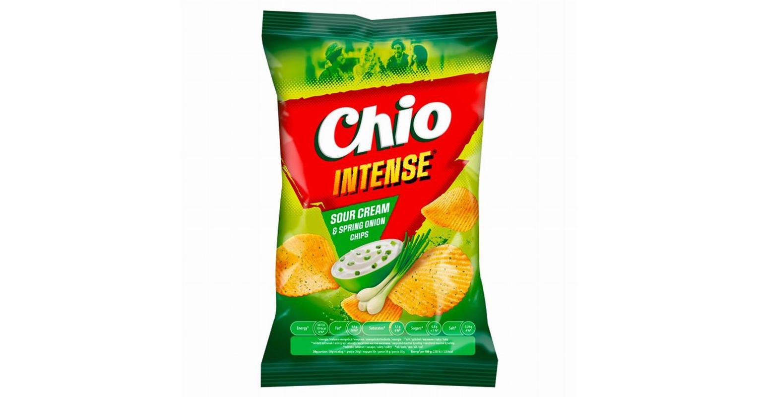 CHIO CHIPS INTENSE SOUR CREAM & SPRING O. 55G - INTERSNACK - Édesség ...